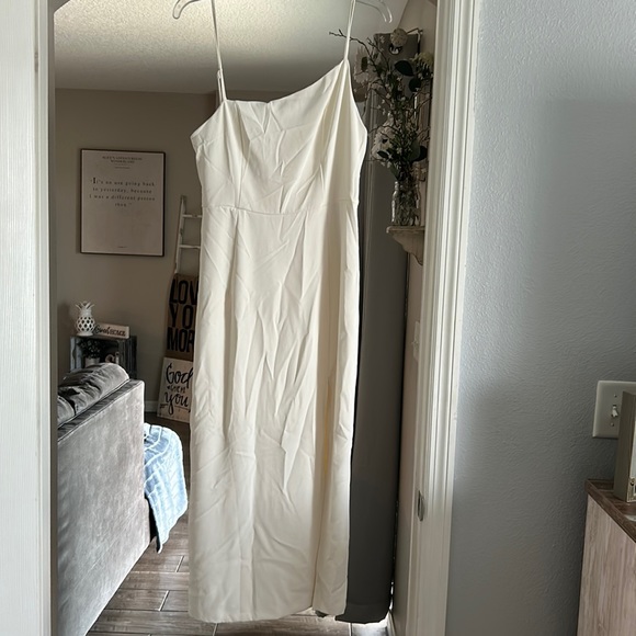 Dresses | Sleek Off White Midi Dress | Poshmark